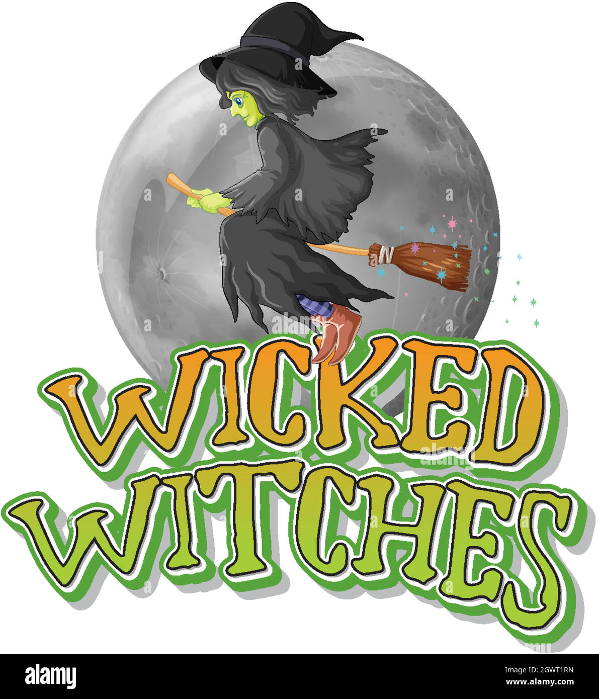 Wicked witches on night background Stock Vector Image & Art - Alamy