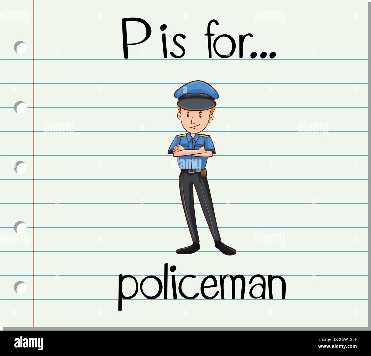 Flashcard letter P is for policeman Stock Vector Image & Art - Alamy