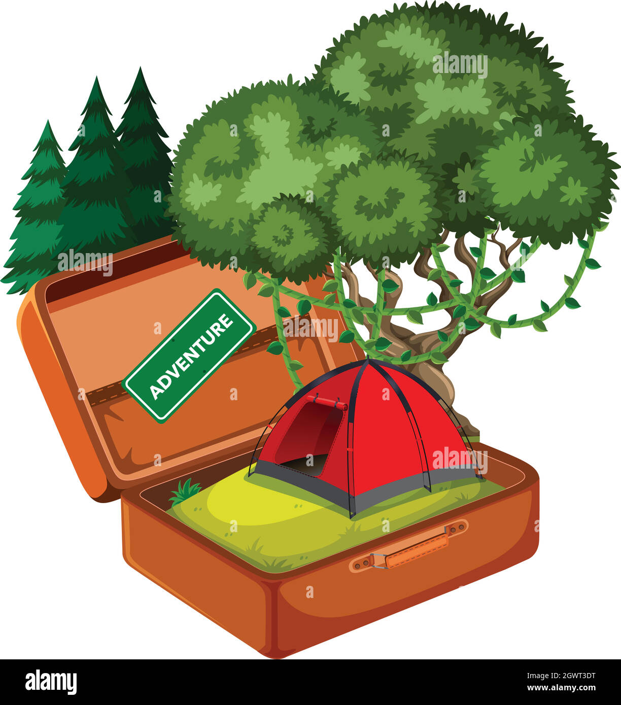 Adventure suitcase on white background Stock Vector Image & Art - Alamy