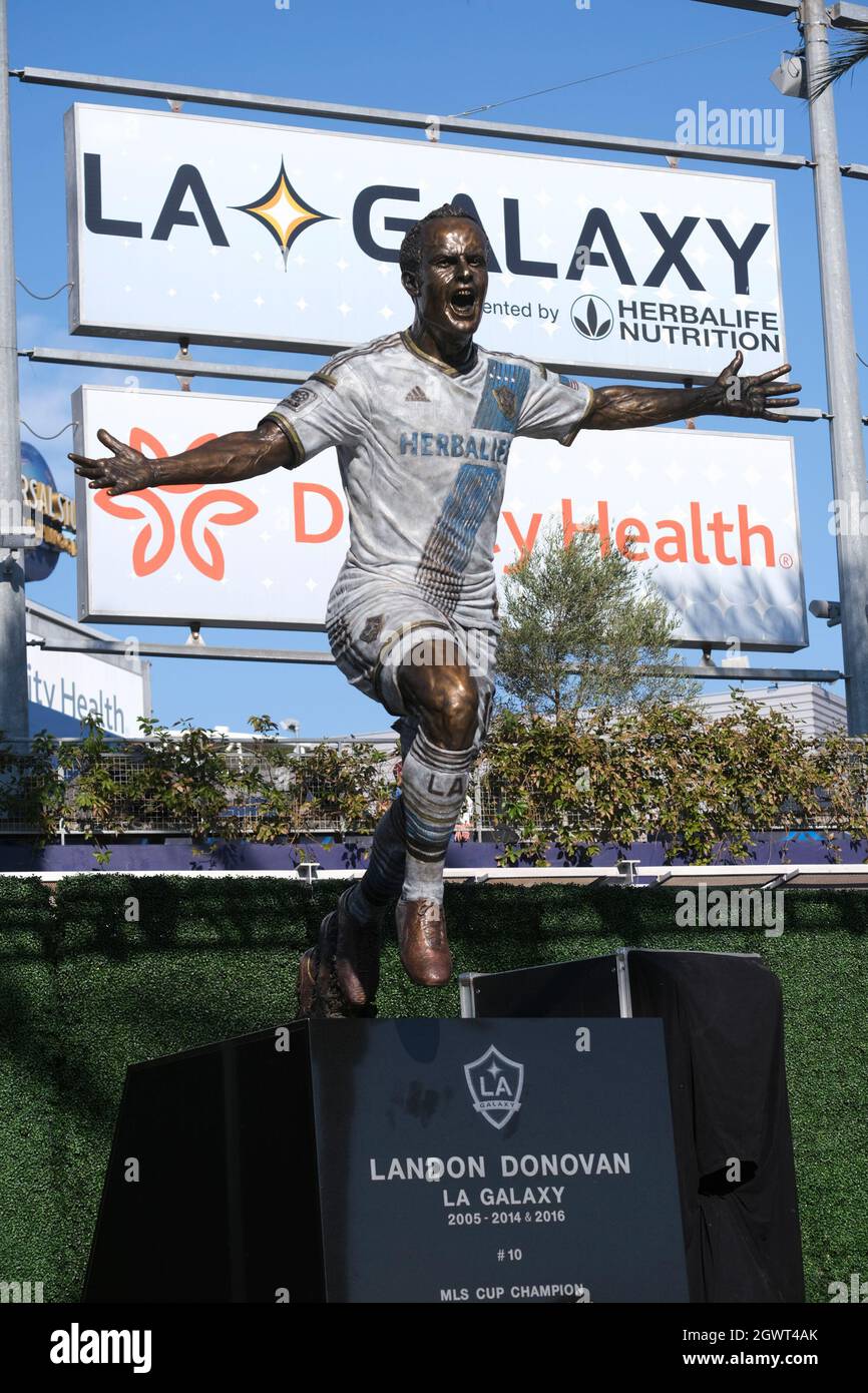 Los Angeles, California, USA. 3rd Oct, 2021. A statue of LA Galaxy ...