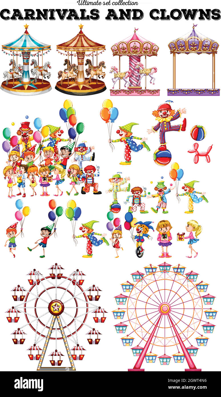 Carnivals objects and clowns Stock Vector Image & Art - Alamy
