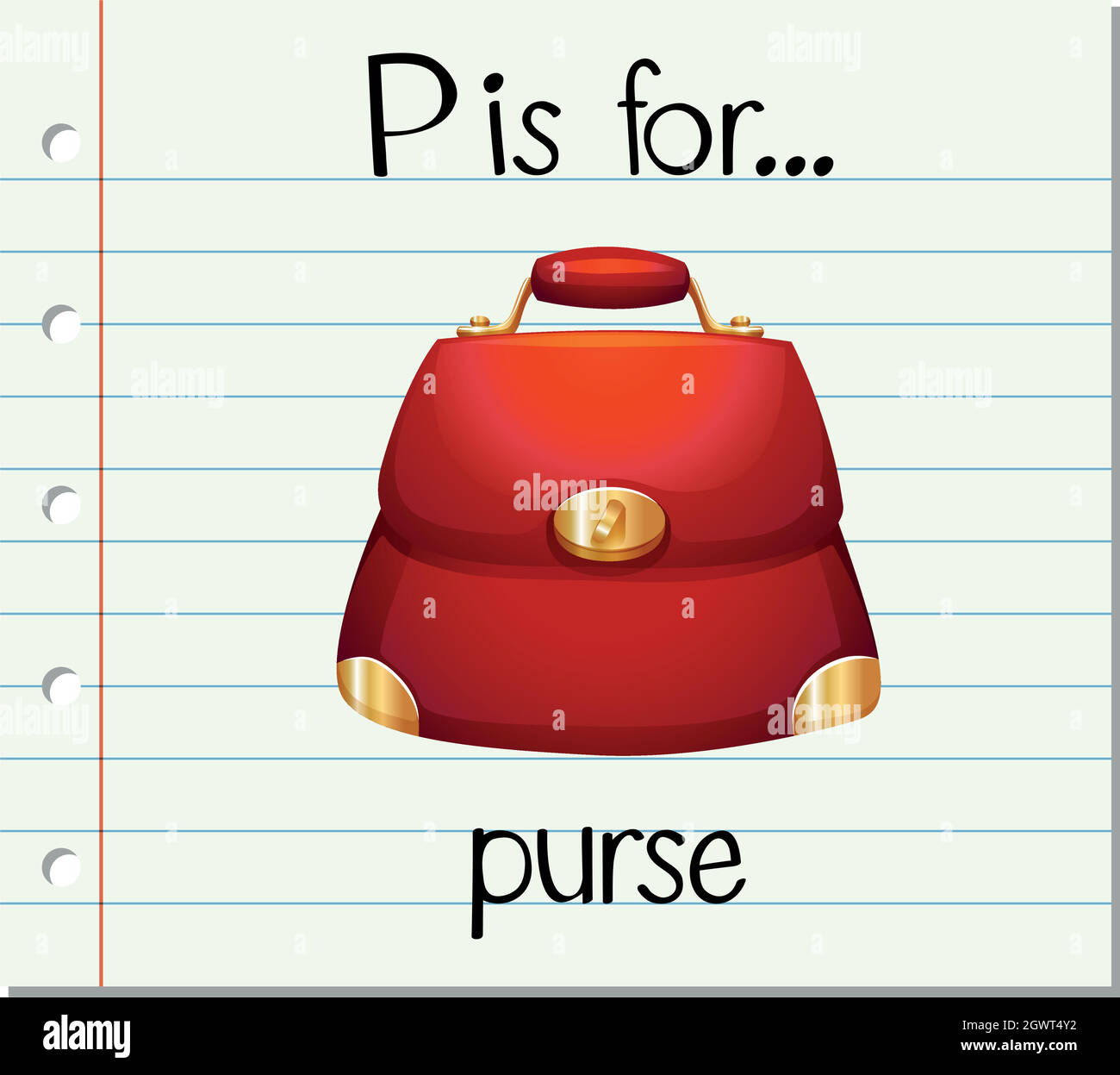 Flashcard letter P is for purse Stock Vector Image & Art - Alamy
