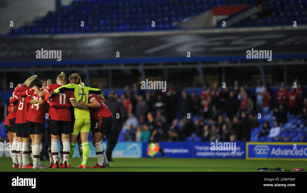 Manchester pre match huddle During the Womens Super League game between ...