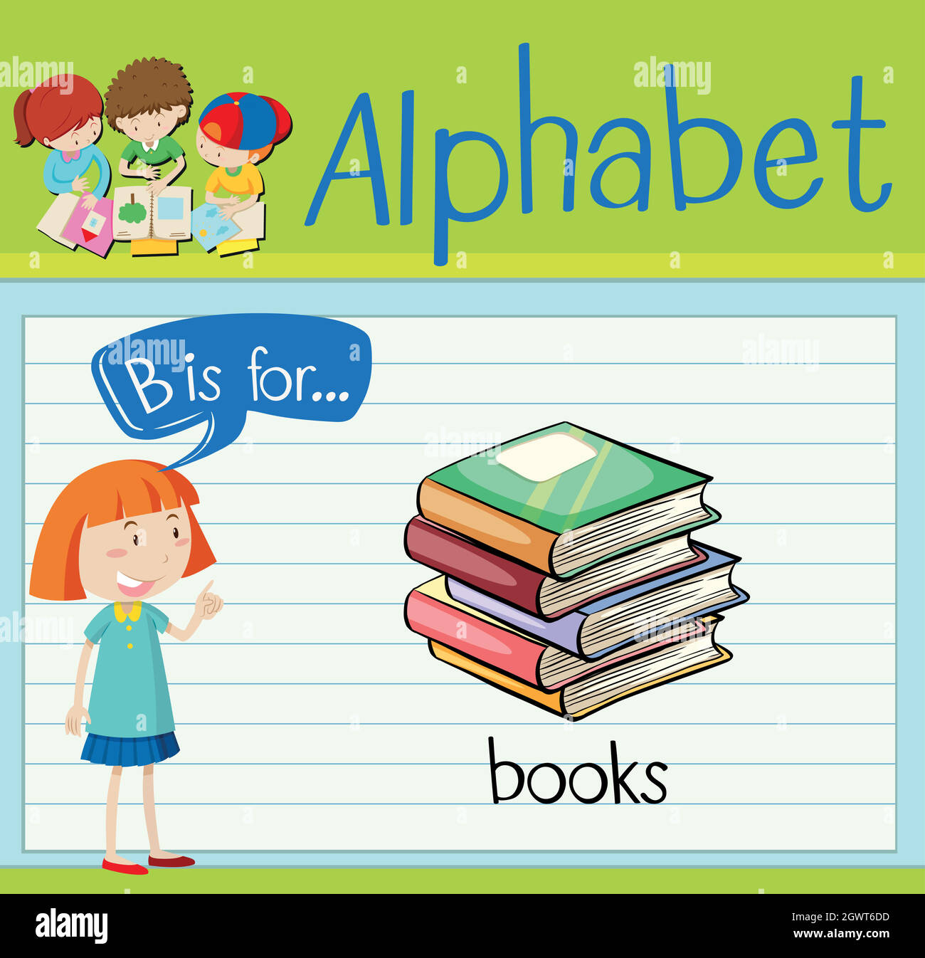 Flashcard letter B is for books Stock Vector Image & Art - Alamy