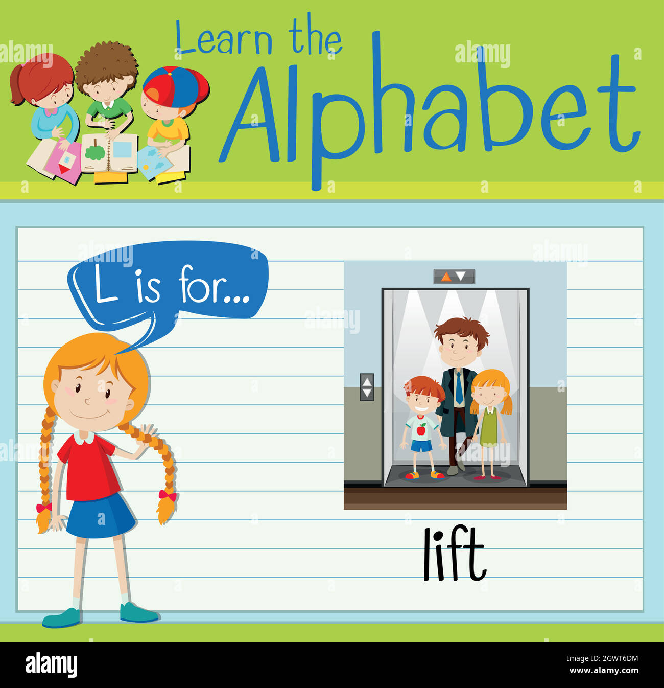 Flashcard letter L is for lift Stock Vector Image & Art - Alamy