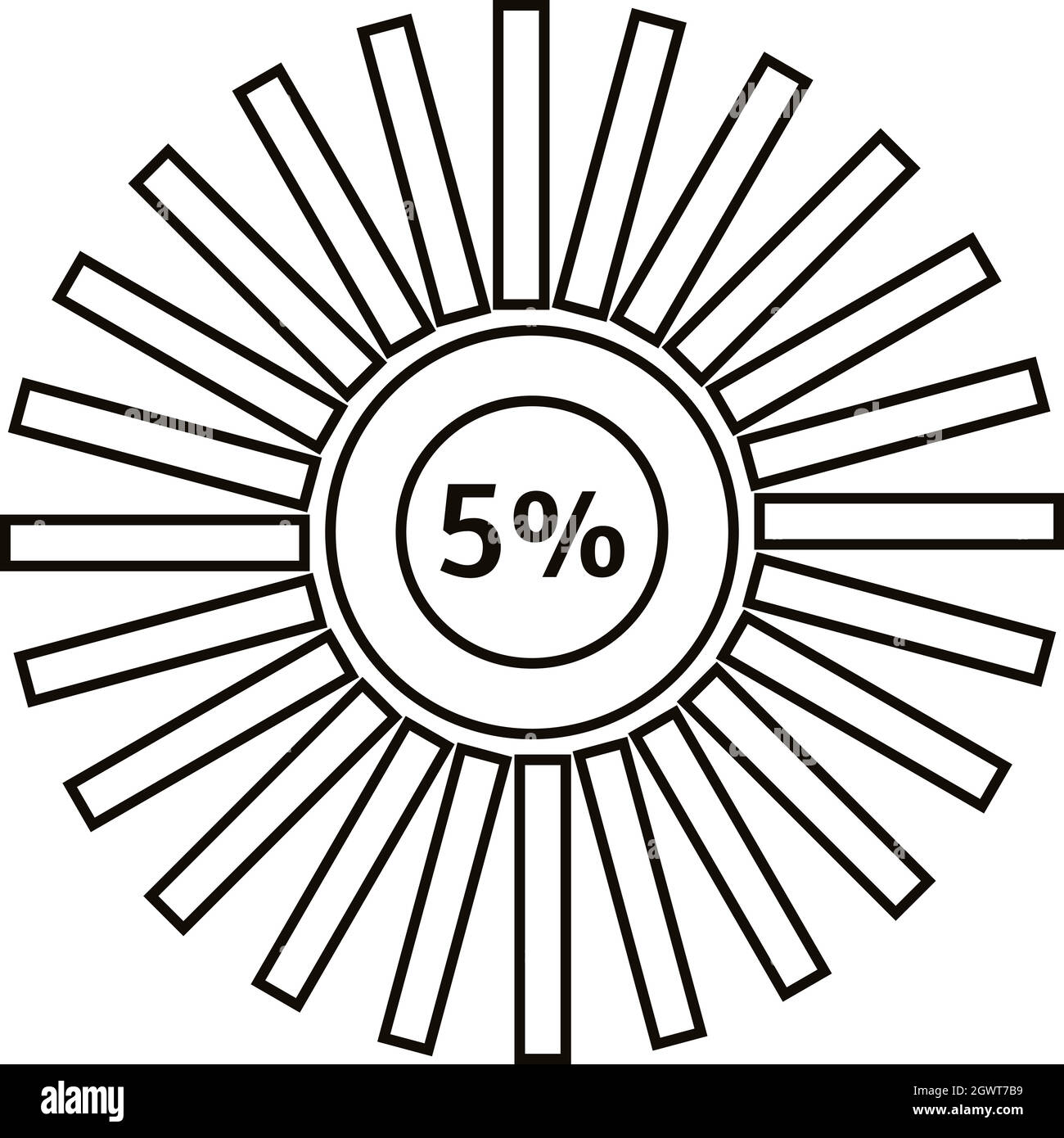 Five percents infographics, outline style Stock Vector Image & Art - Alamy