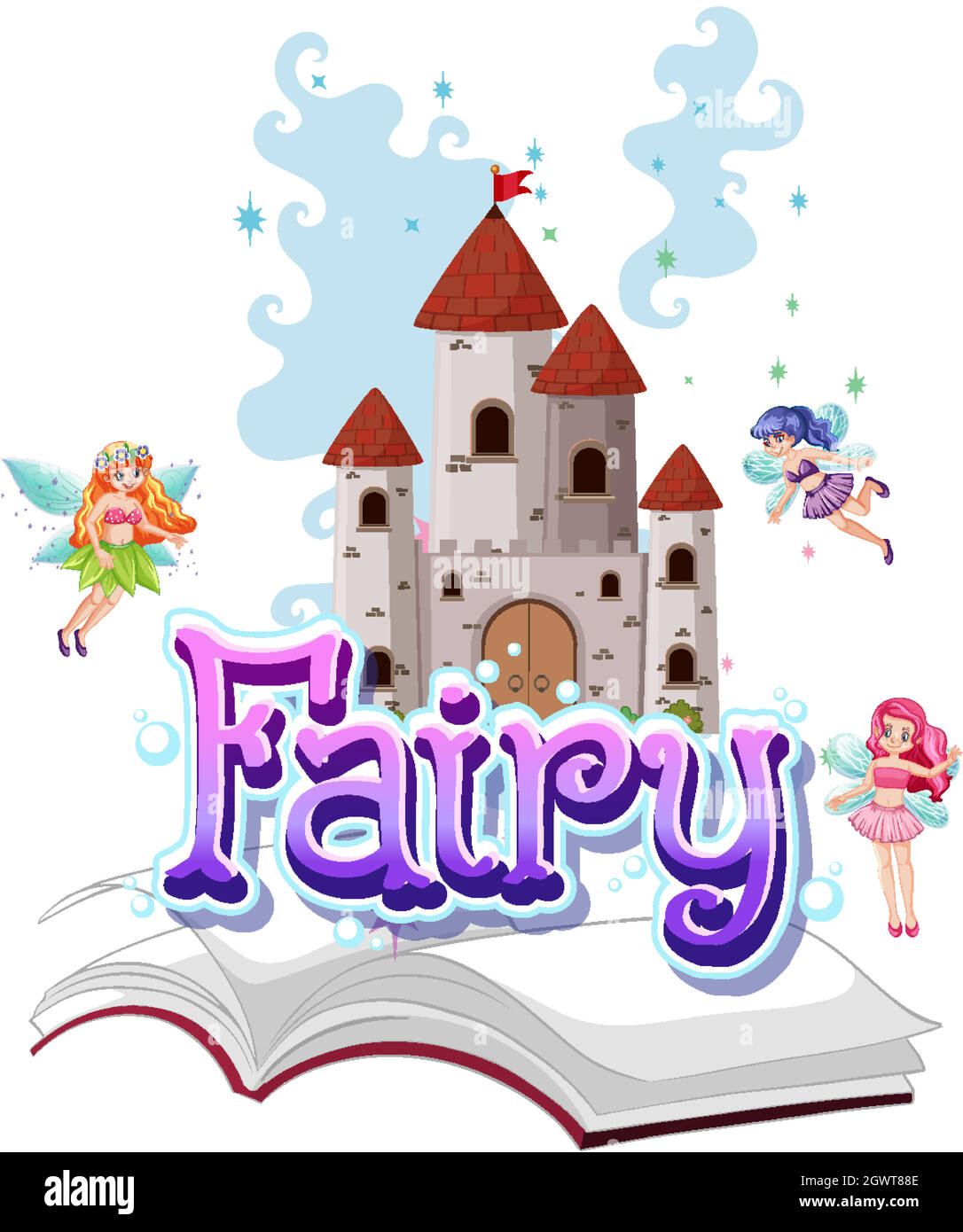 Fairy logo with little fairies on white background Stock Vector Image ...