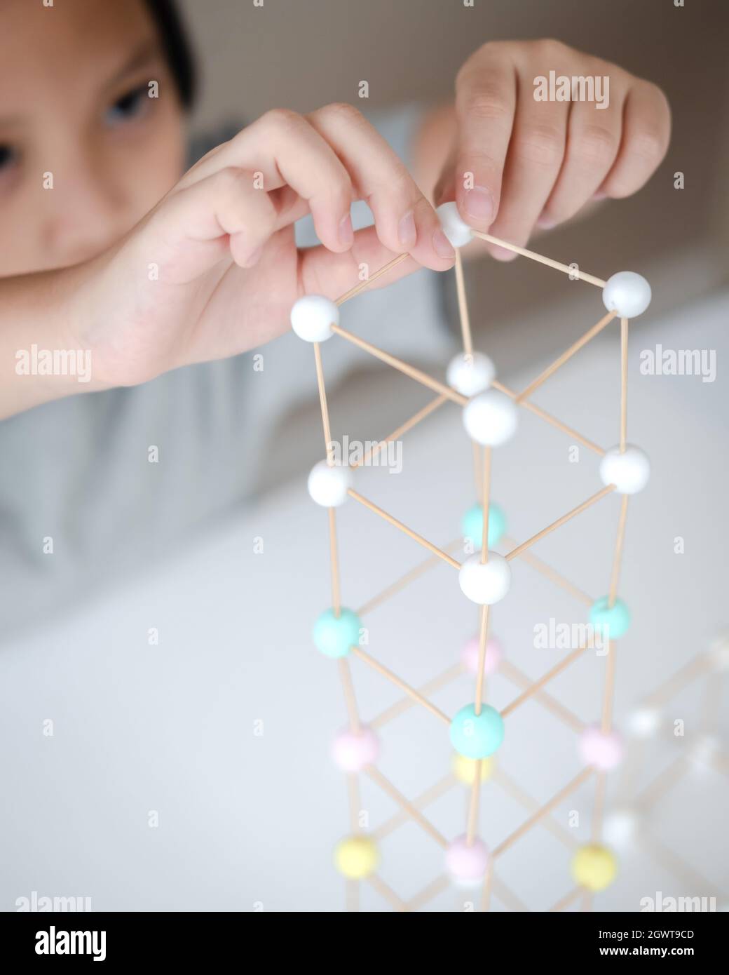 Stem Education, Child Learning Making 3d Geometric Shapes, Building ...