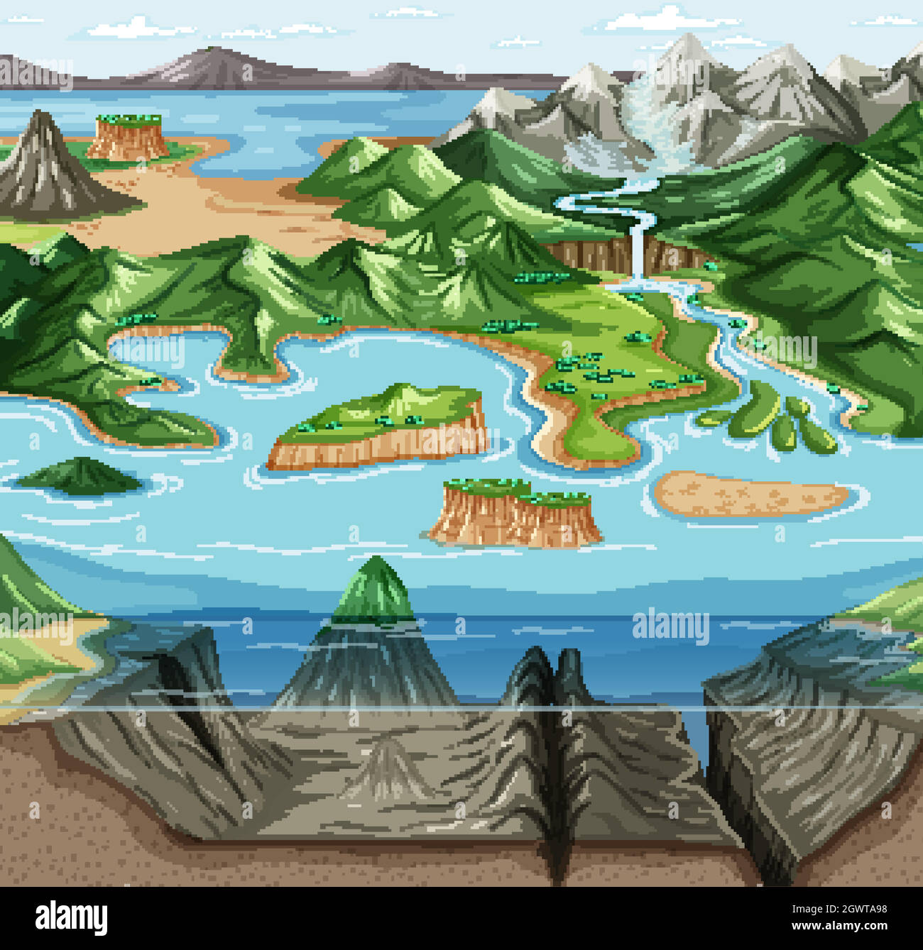 Green nature ecosystem landscape Stock Vector Image & Art - Alamy