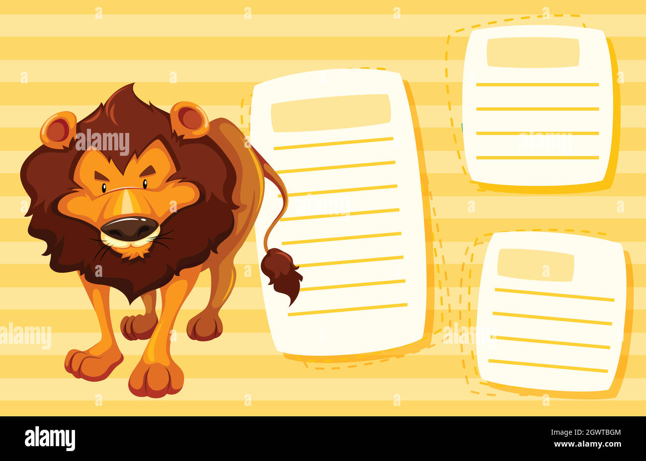 Lion on note template Stock Vector Image & Art - Alamy