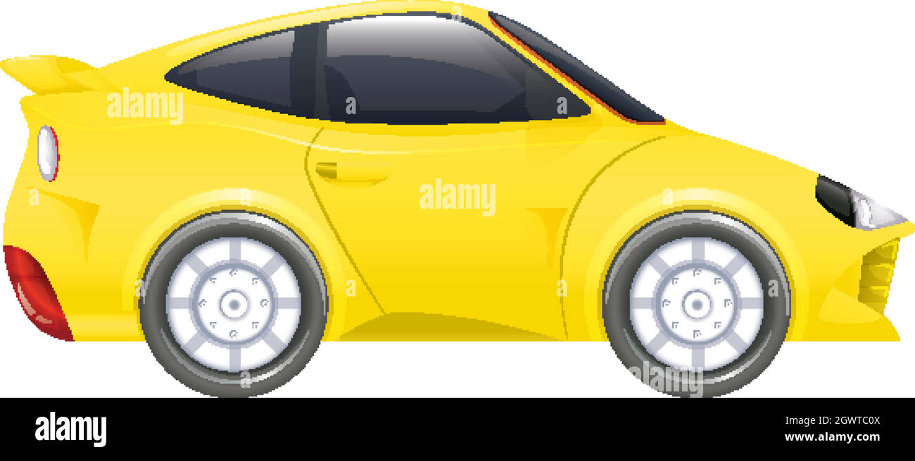 Racing car in yellow color on isolated background Stock Vector Image ...