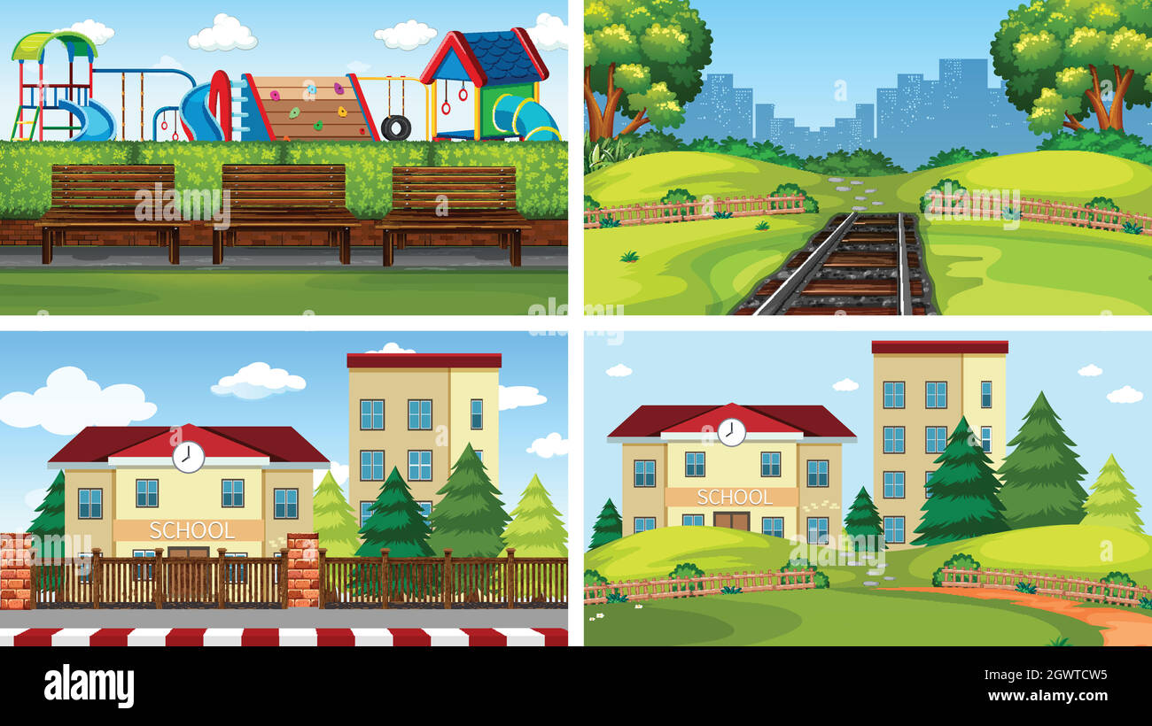 Set of scenes in nature setting Stock Vector Image & Art - Alamy