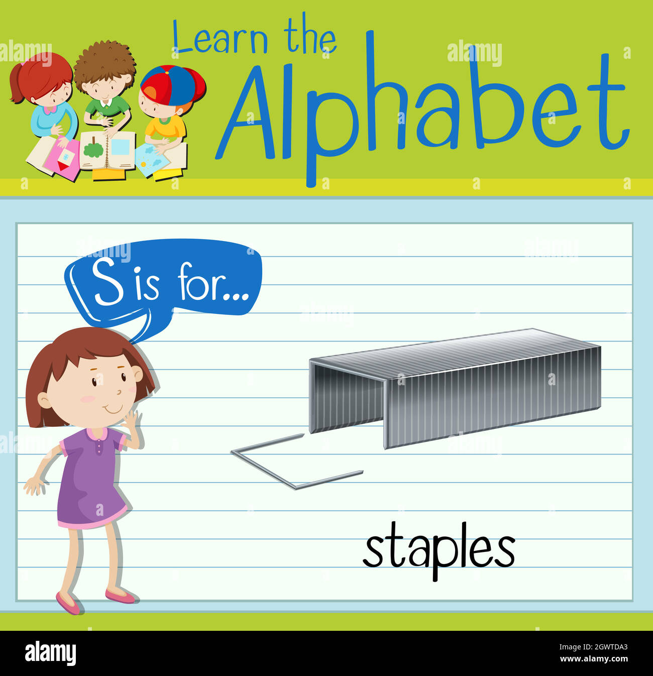 Flashcard letter S is for staples Stock Vector Image & Art - Alamy