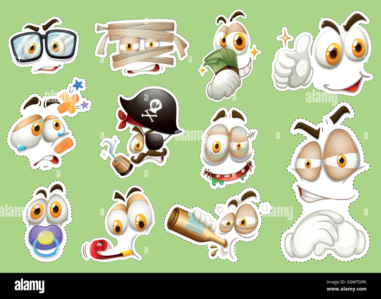 Sticker design with different faces Stock Vector Image & Art - Alamy