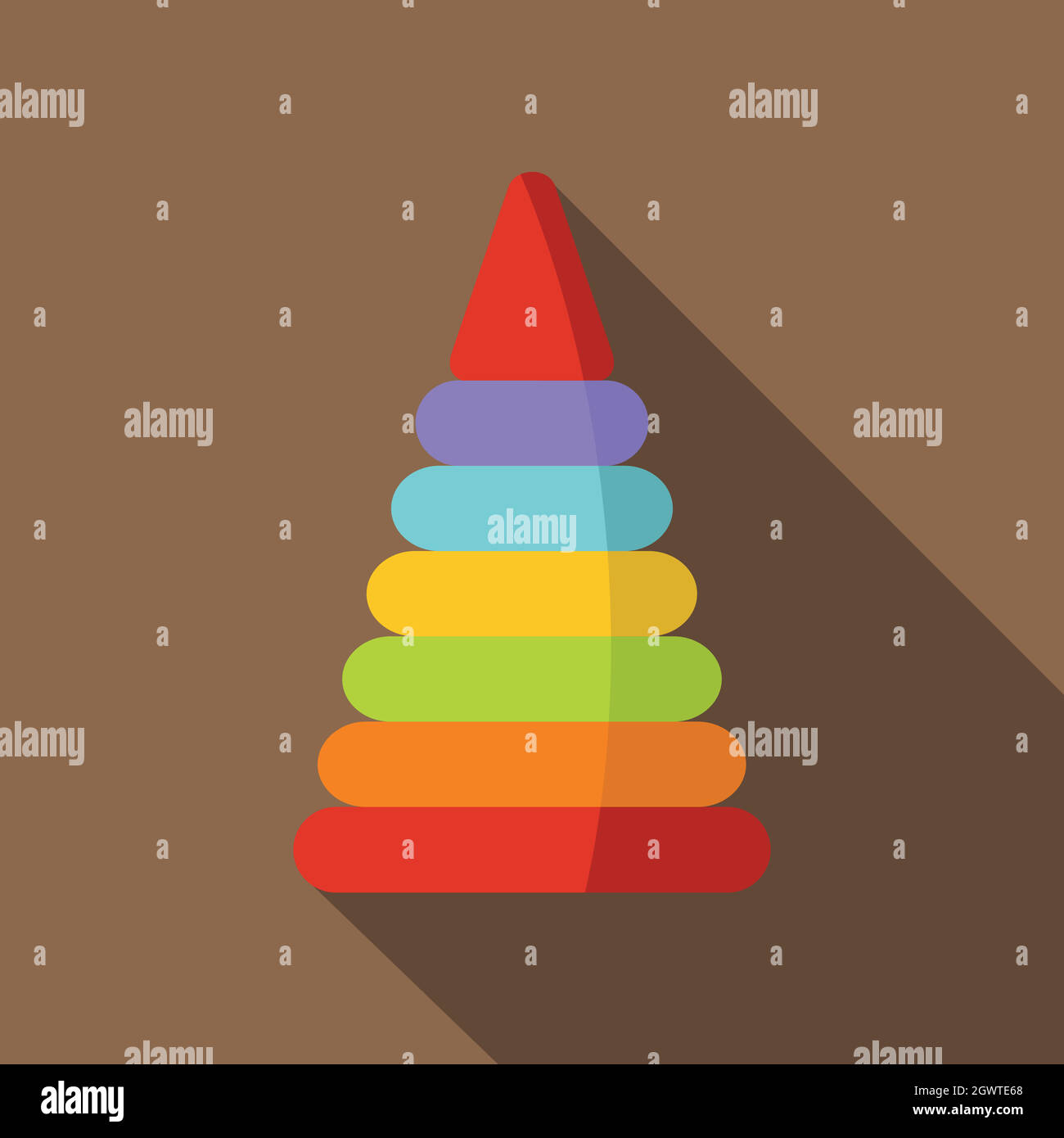 Colorful toy pyramid icon, flat style Stock Vector Image & Art - Alamy