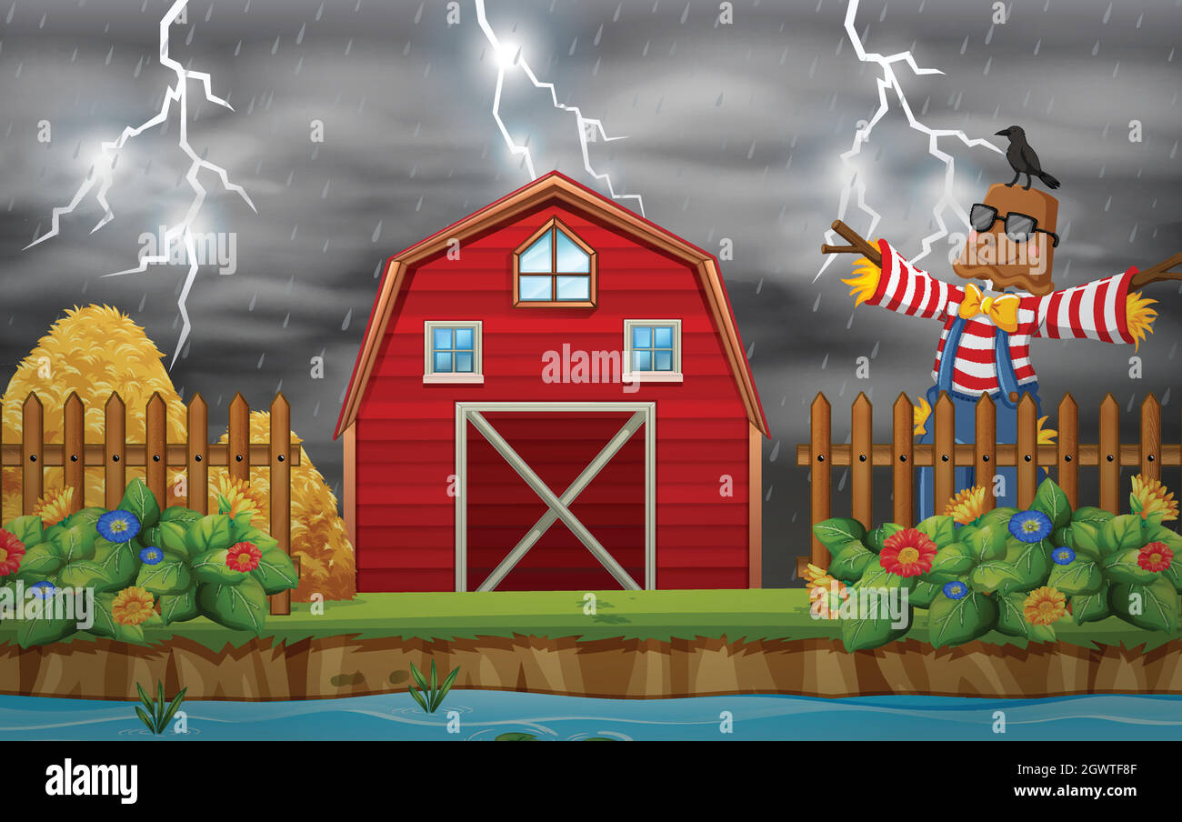 A rain at farmland Stock Vector Image & Art - Alamy