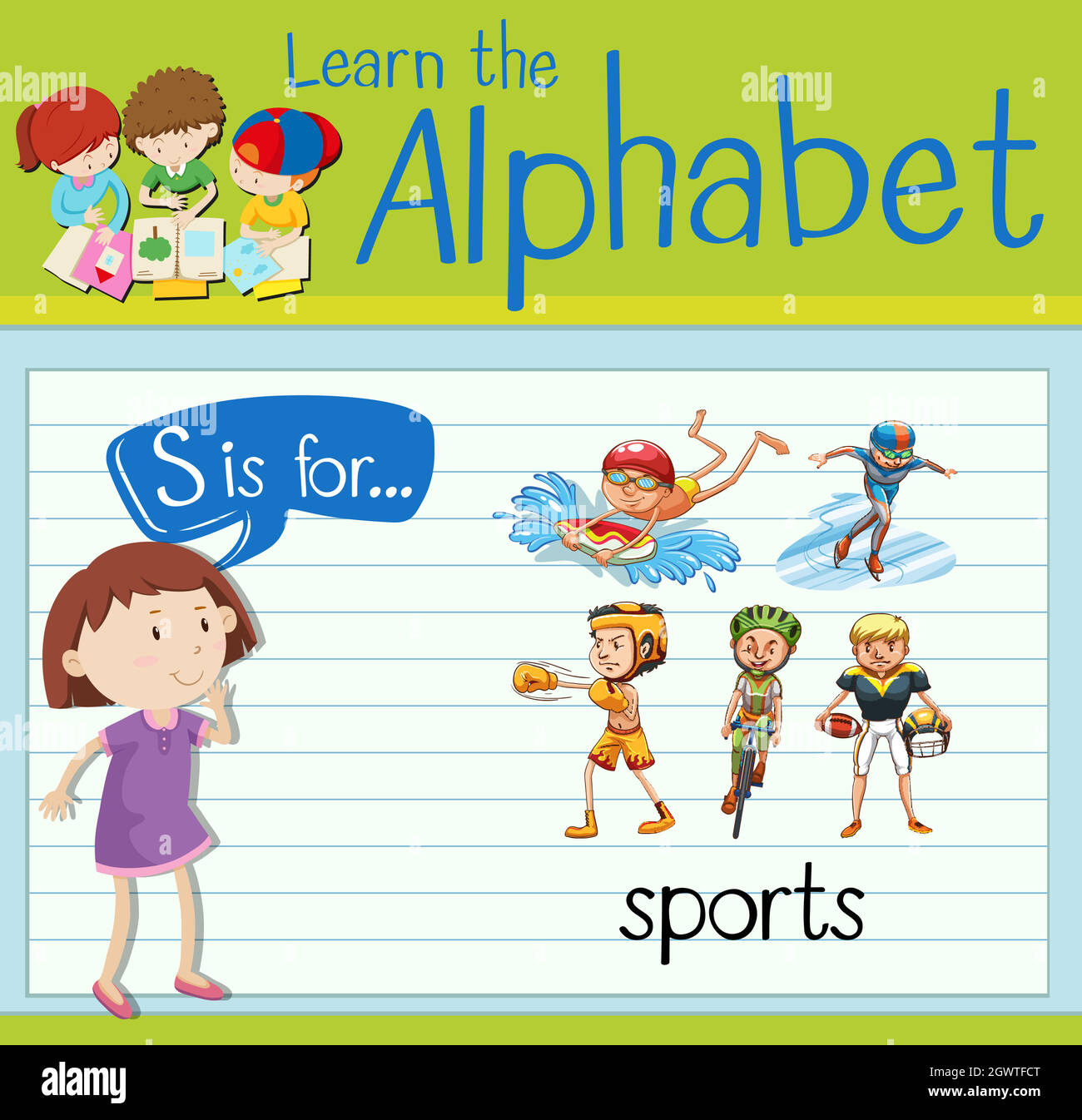 Flashcard alphabet S is for sports Stock Vector Image & Art - Alamy