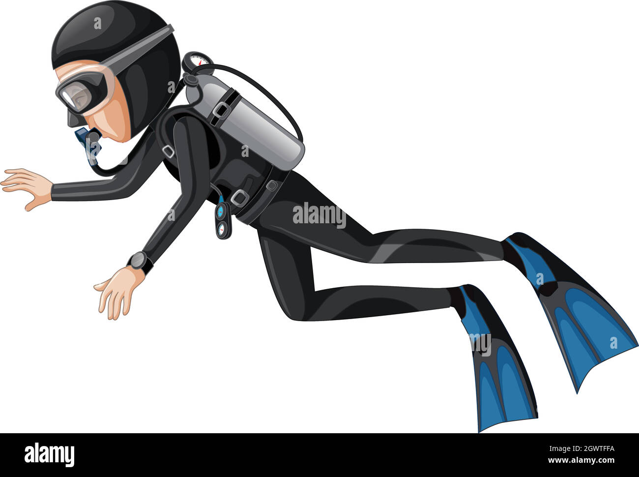 Cartoon man scuba diving hi-res stock photography and images - Alamy
