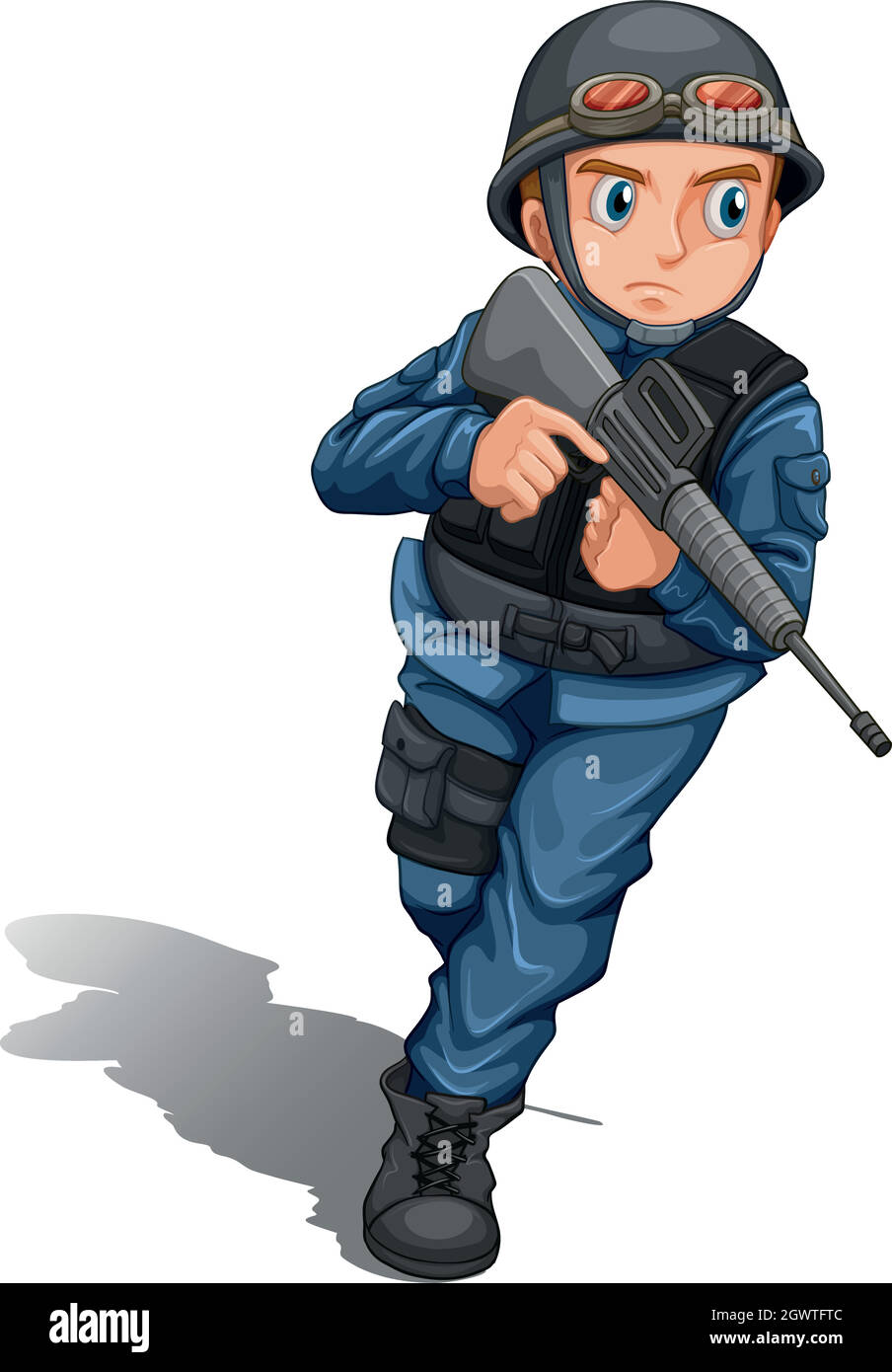 A brave soldier with a gun Stock Vector Image & Art - Alamy