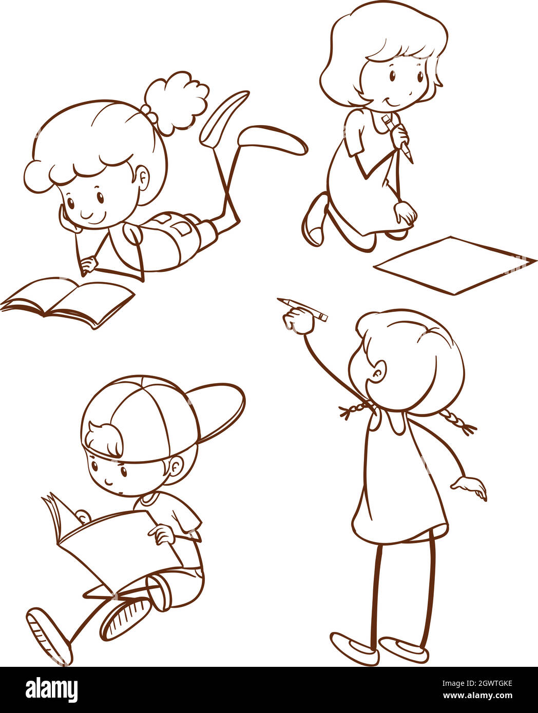 Student students sketching Stock Vector Images - Alamy