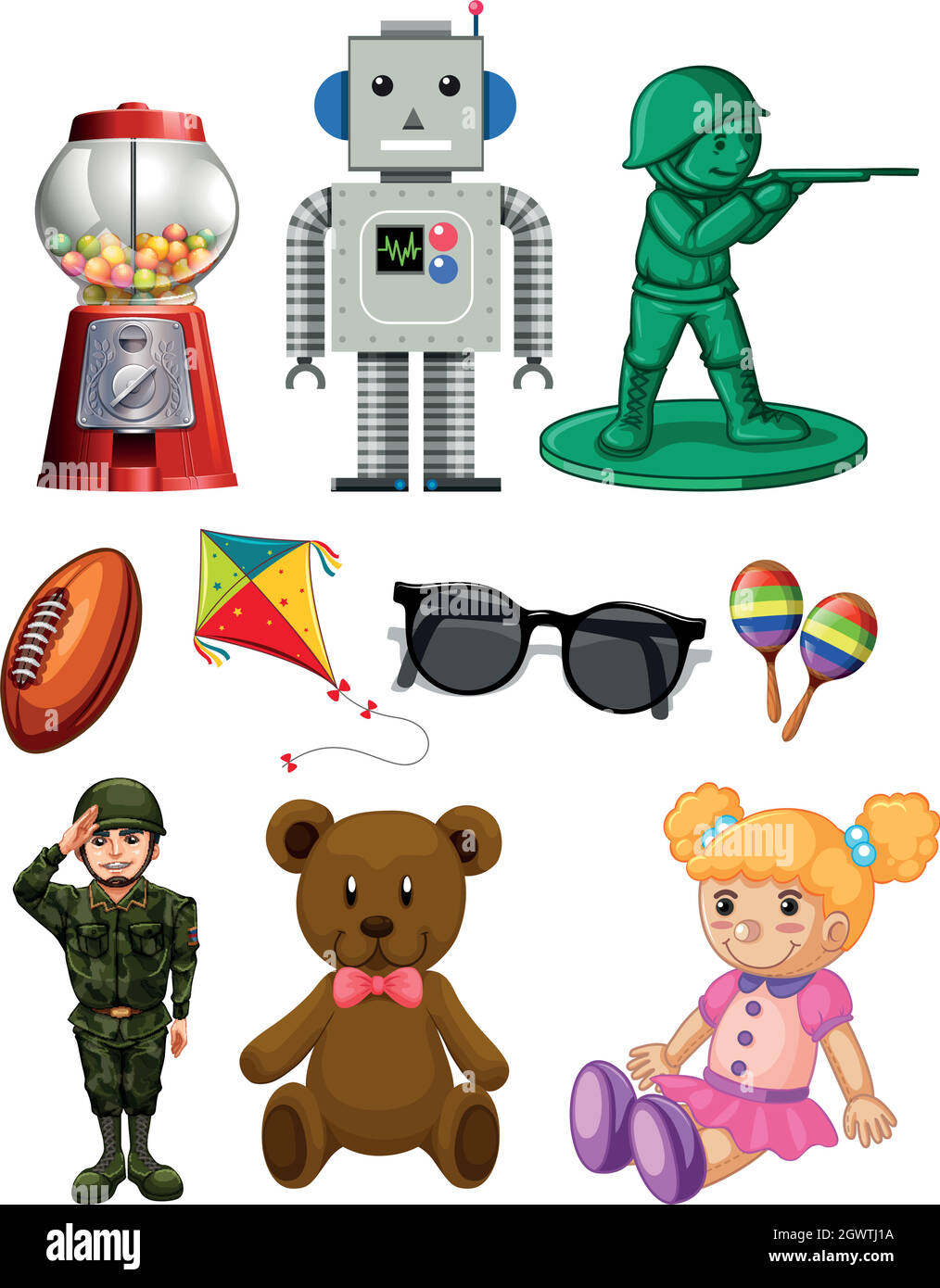 isolated cartoon toy pack Stock Vector Image & Art - Alamy