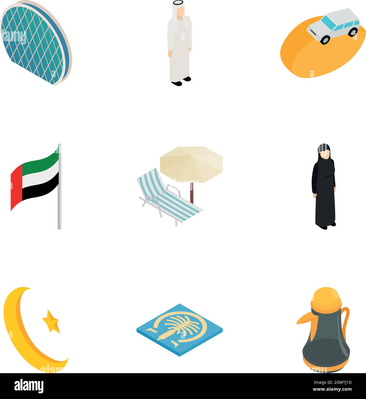 United Arab Emirates elements icons set Stock Vector Image & Art - Alamy