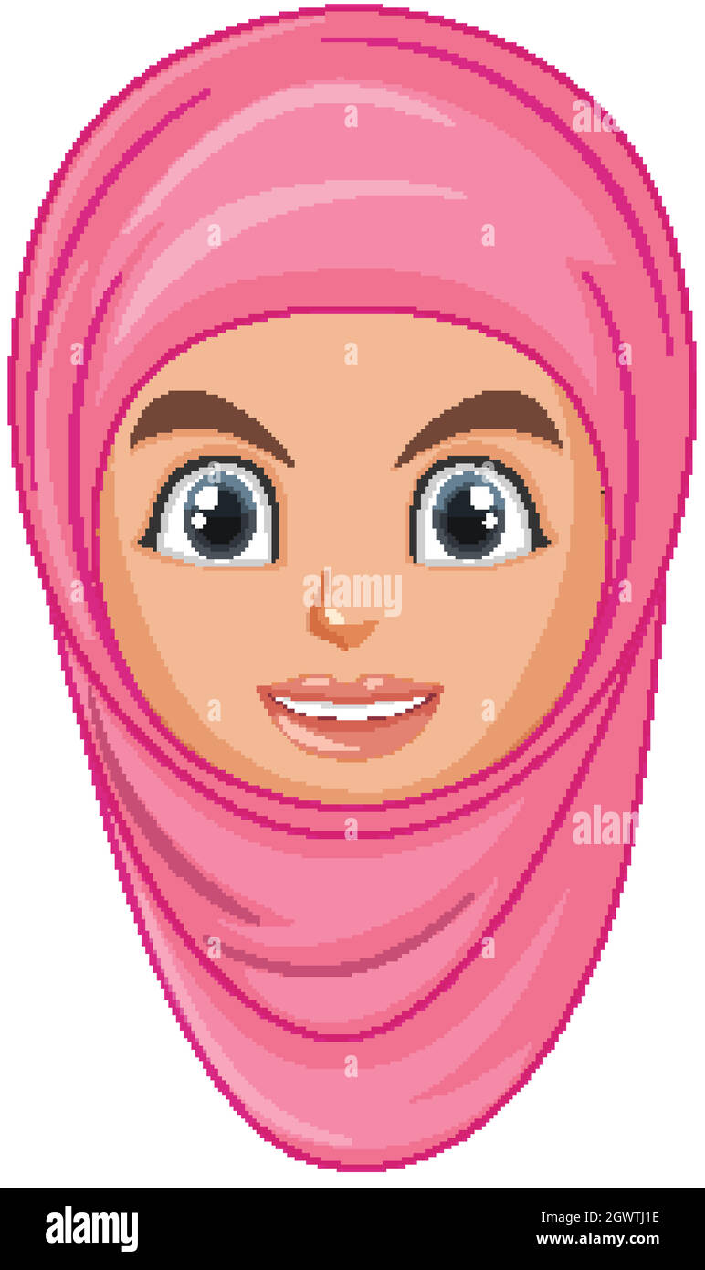 Happy Muslim girl head Stock Vector Image & Art - Alamy