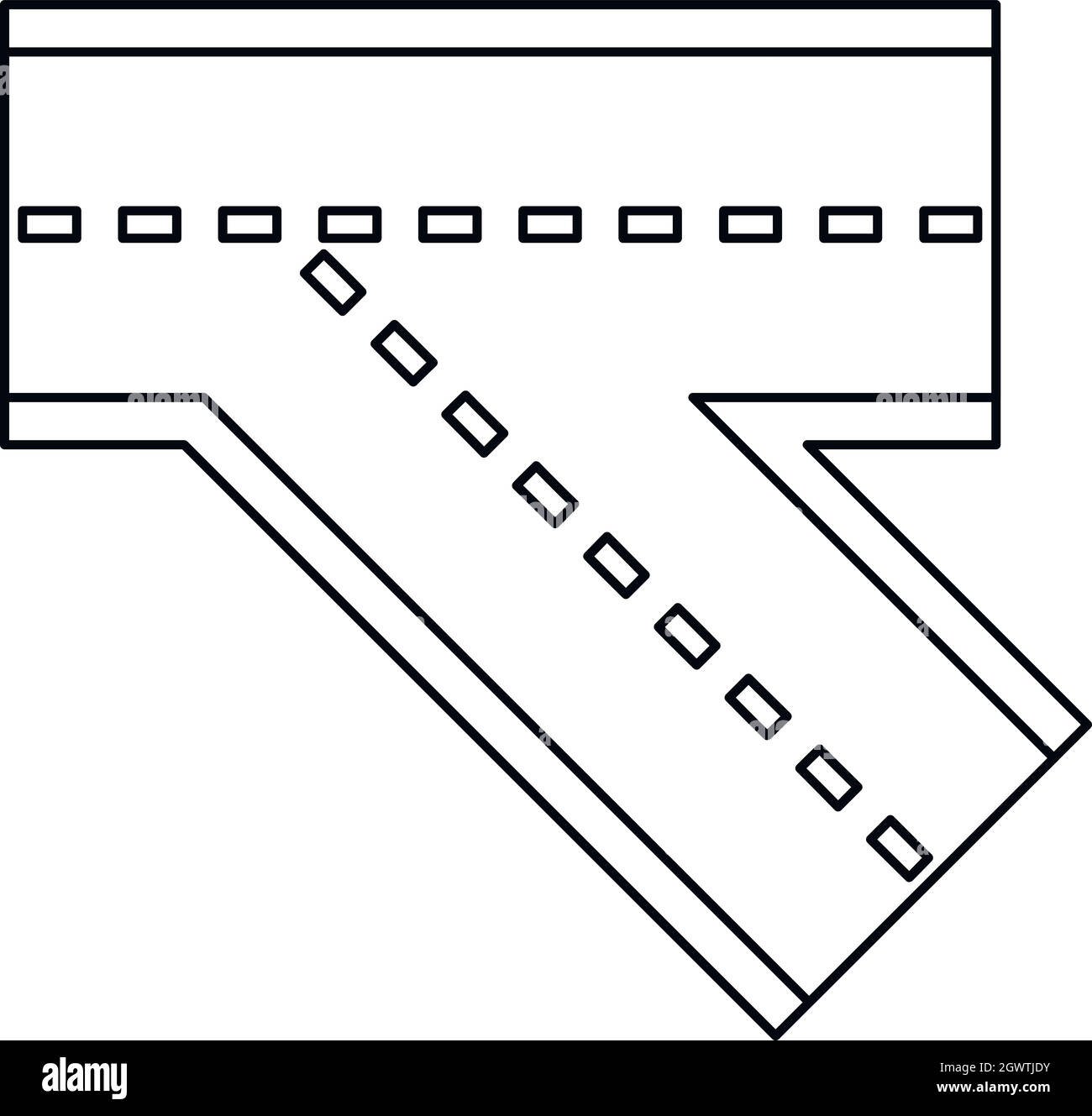 Turn road icon , outline style Stock Vector Image & Art - Alamy