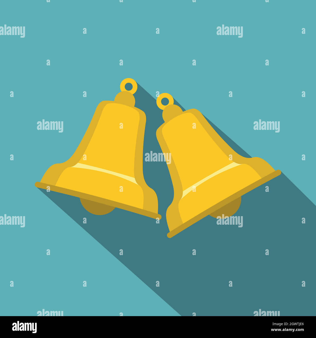 Bells icon , flat style Stock Vector Image & Art - Alamy