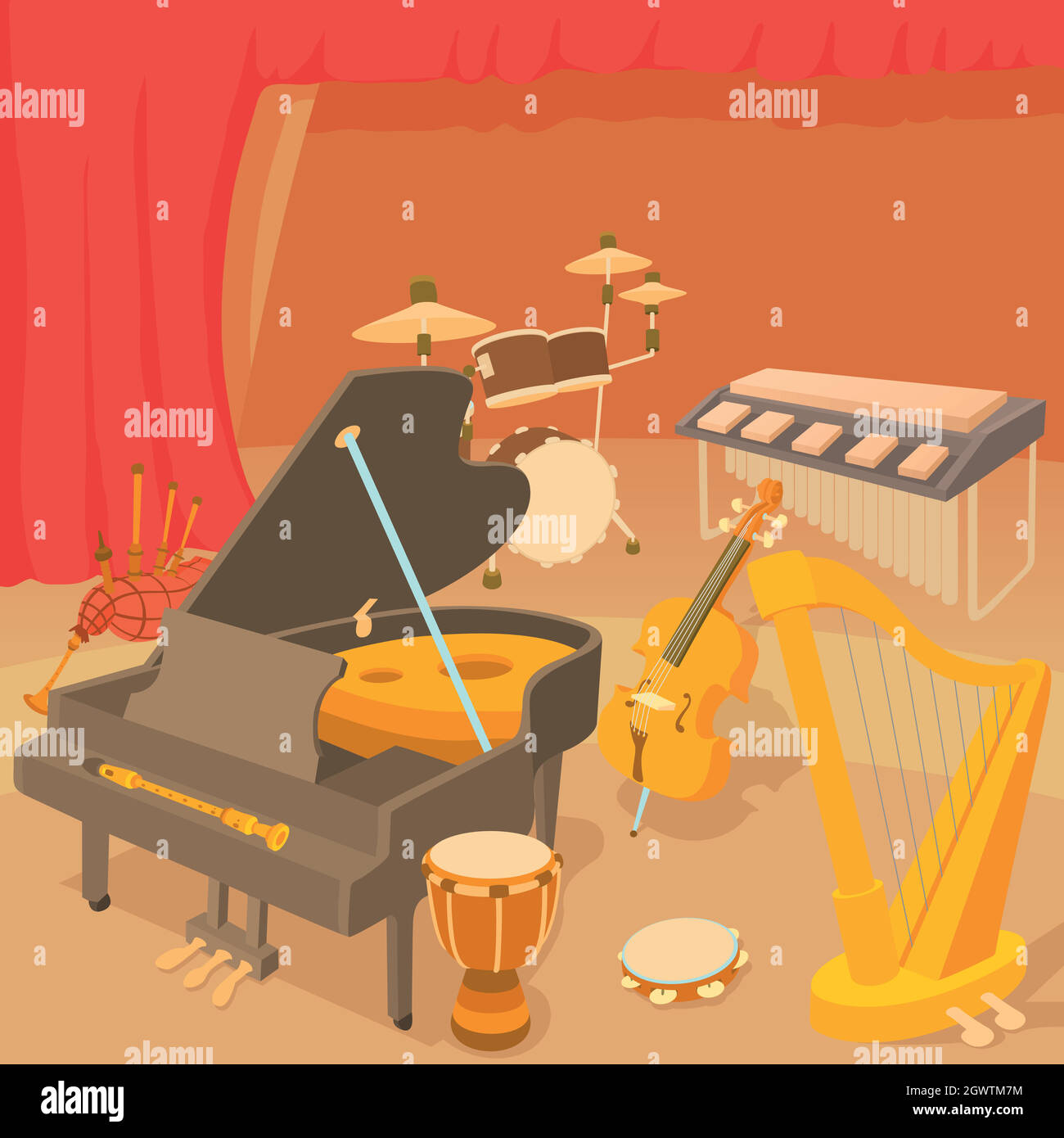 Musical instruments concept, cartoon style Stock Vector Image & Art - Alamy
