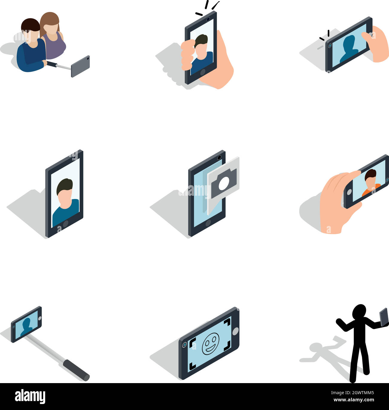 Selfie vector illustration Cut Out Stock Images & Pictures - Alamy