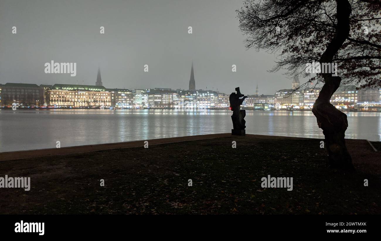 View Of The Alster River Stock Photo - Alamy