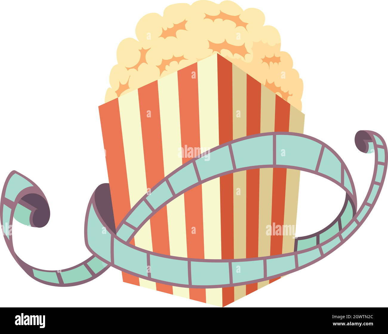 Film reel popcorn illustration Stock Vector Images - Alamy