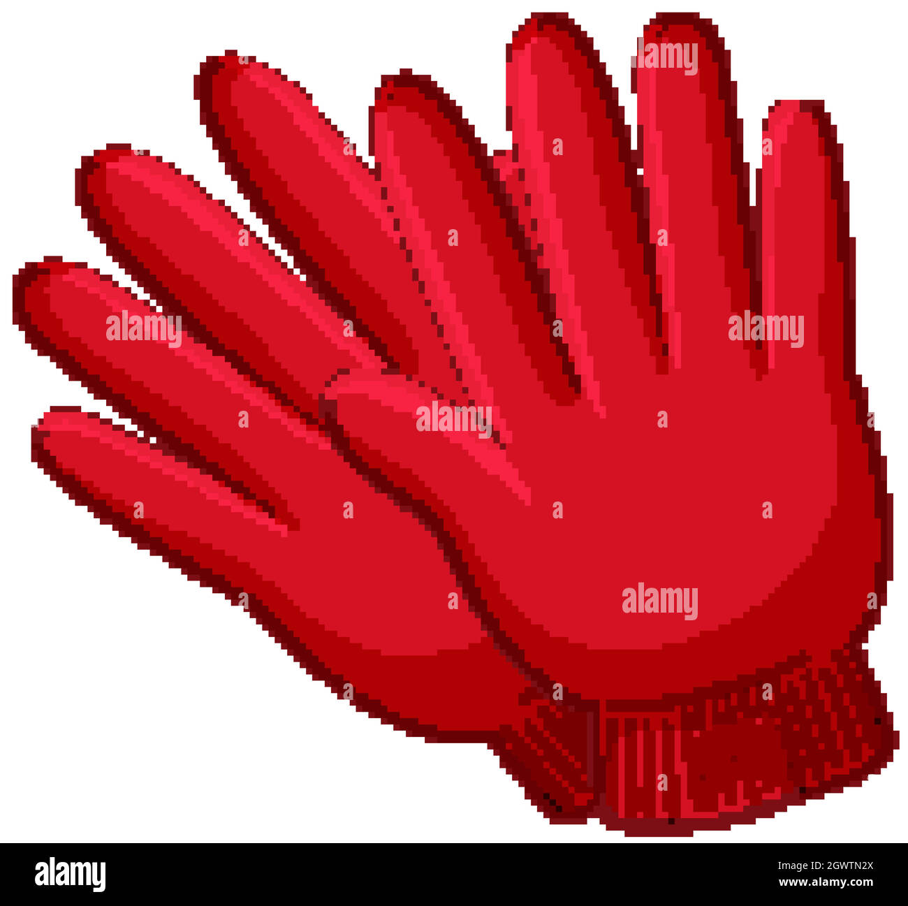 Red gloves in cartoon style isolated on white background Stock Vector ...