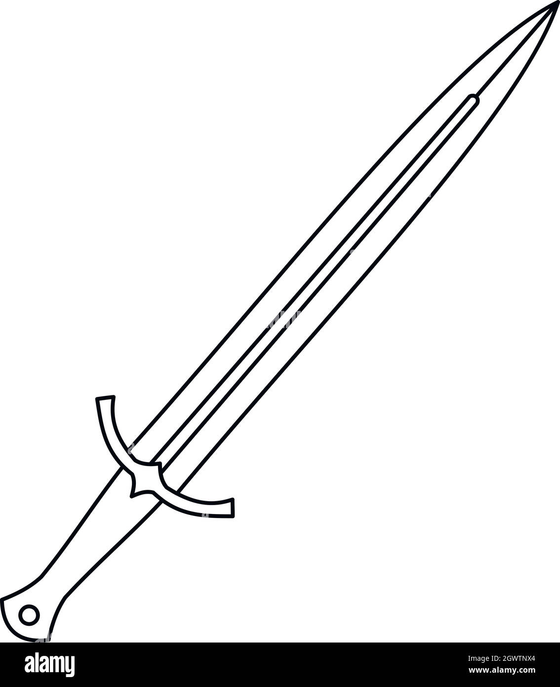 Long sword icon, outline style Stock Vector Image & Art - Alamy