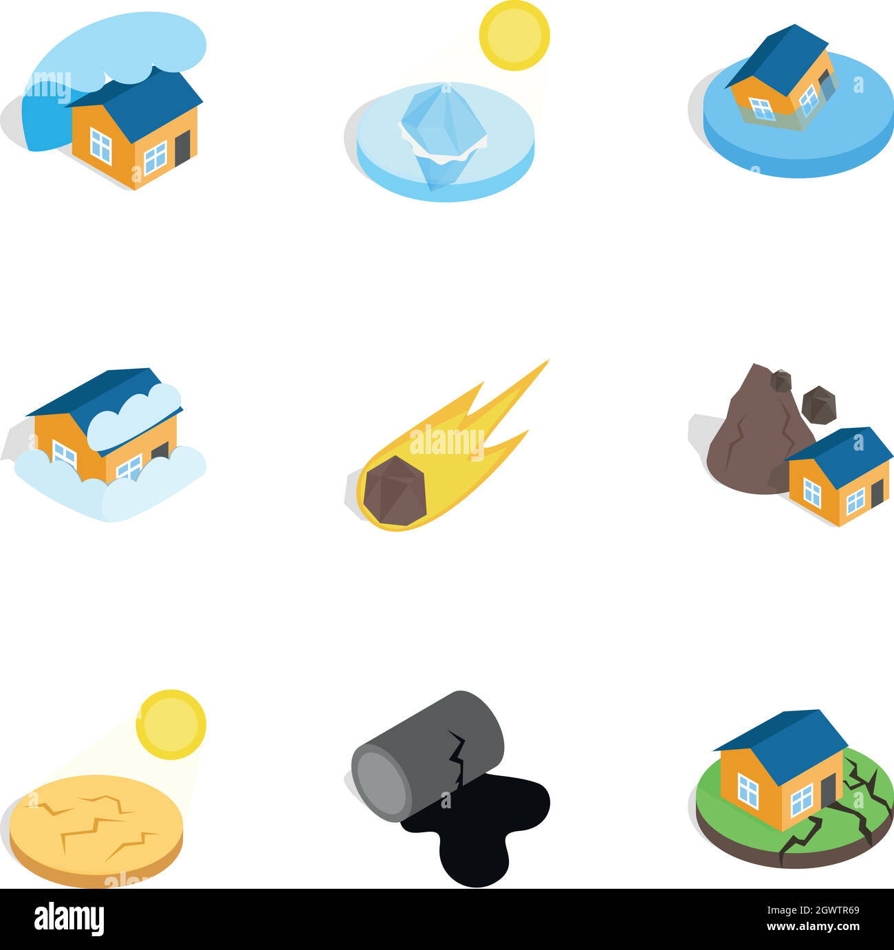 Natural disaster icons, isometric 3d style Stock Vector Image & Art - Alamy