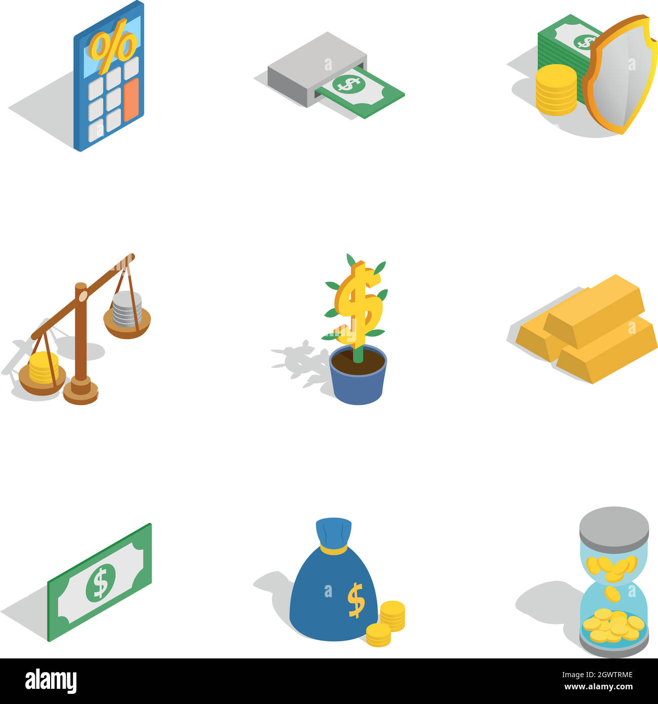 Financial related icons, isometric 3d style Stock Vector Image & Art ...