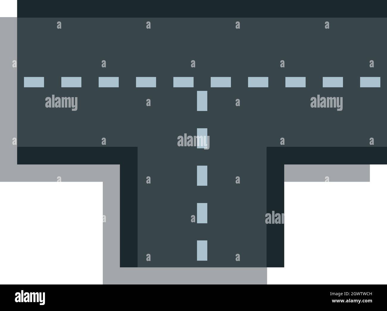Tshaped crossroad icon, flat style Stock Vector Image & Art - Alamy