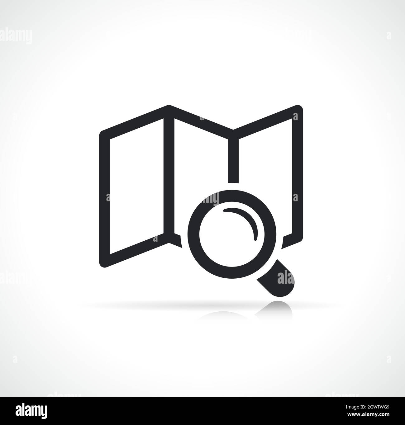 location map and magnifying icon Stock Vector Image & Art - Alamy