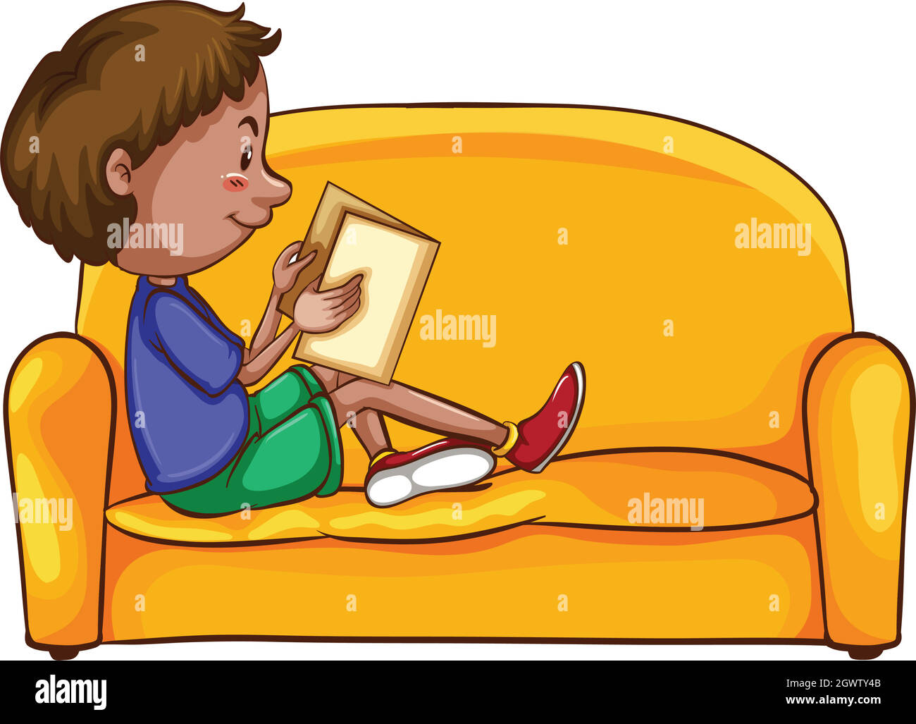 Child sitting down chair Stock Vector Images - Alamy