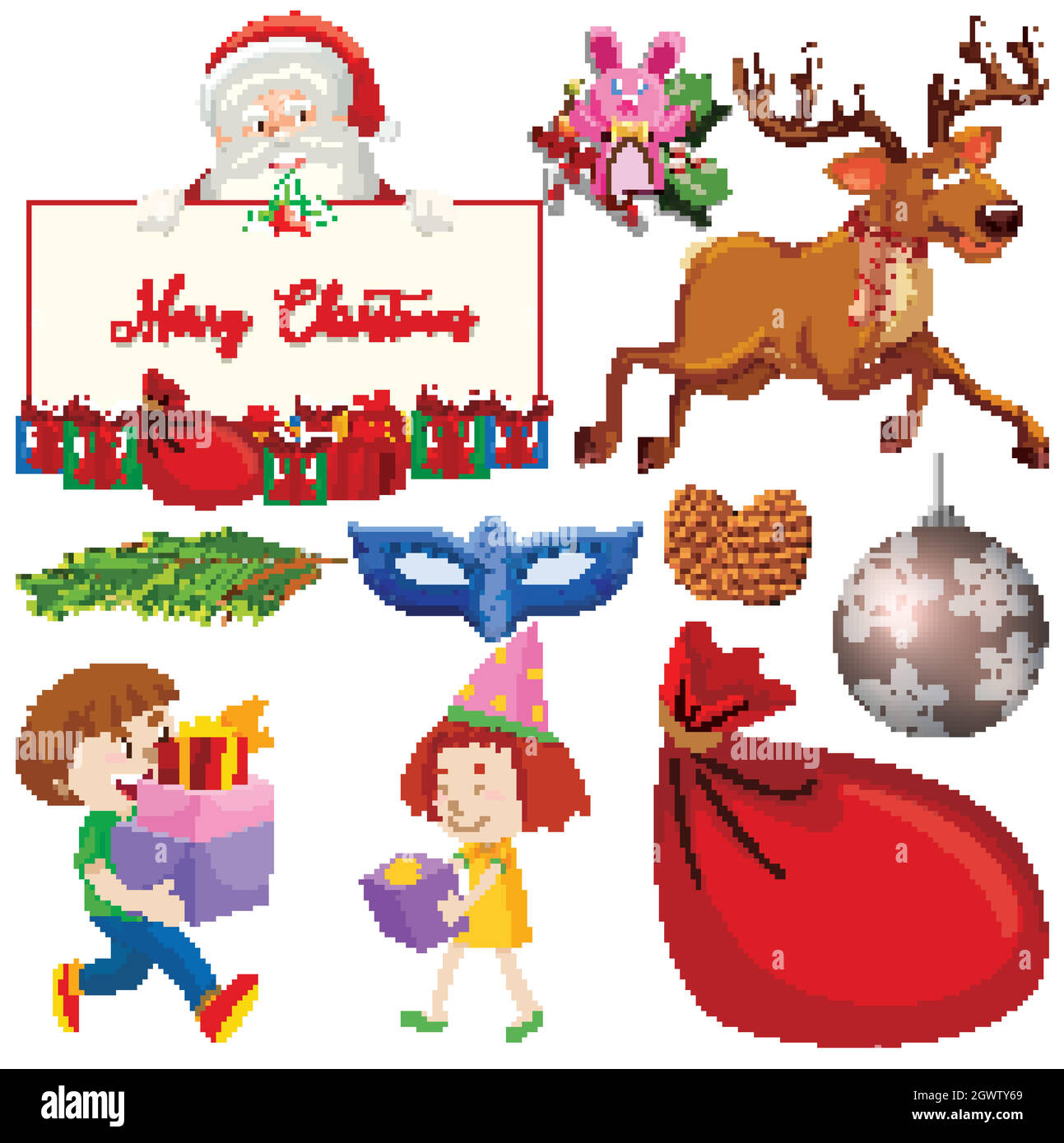 Set of isolated objects of christmas theme Stock Vector Image & Art - Alamy