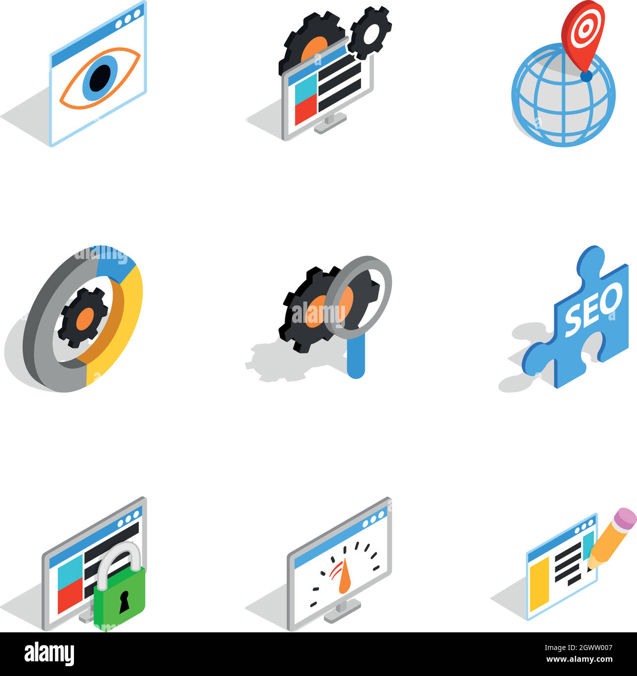 Mobile marketing icon 3d Stock Vector Images - Alamy
