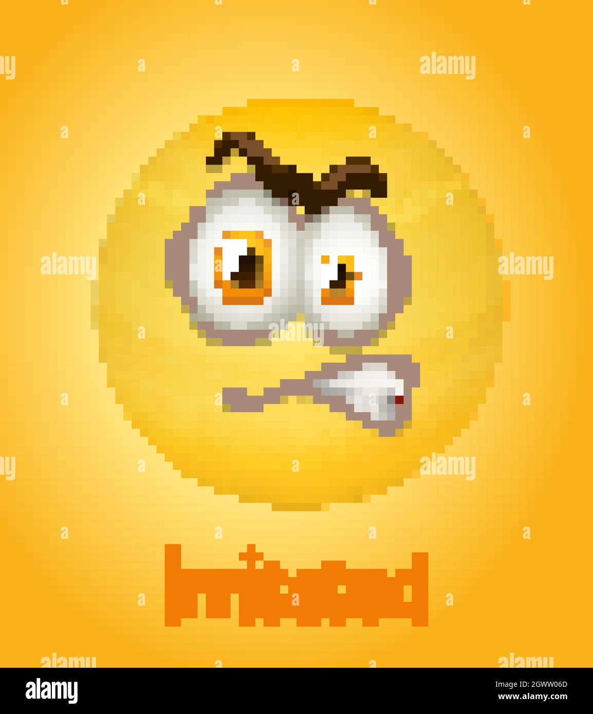 Irritated faces emoji with its description on yellow background Stock ...