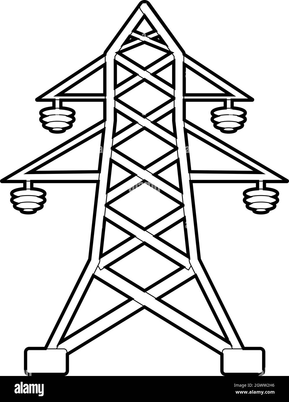 High voltage icon outline Stock Vector Images - Alamy