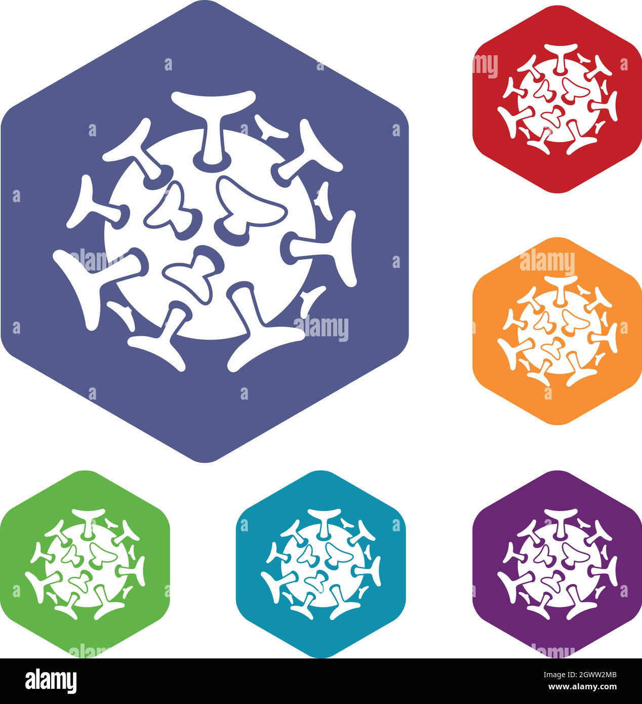 Round viral bacteria icons set Stock Vector Image & Art - Alamy