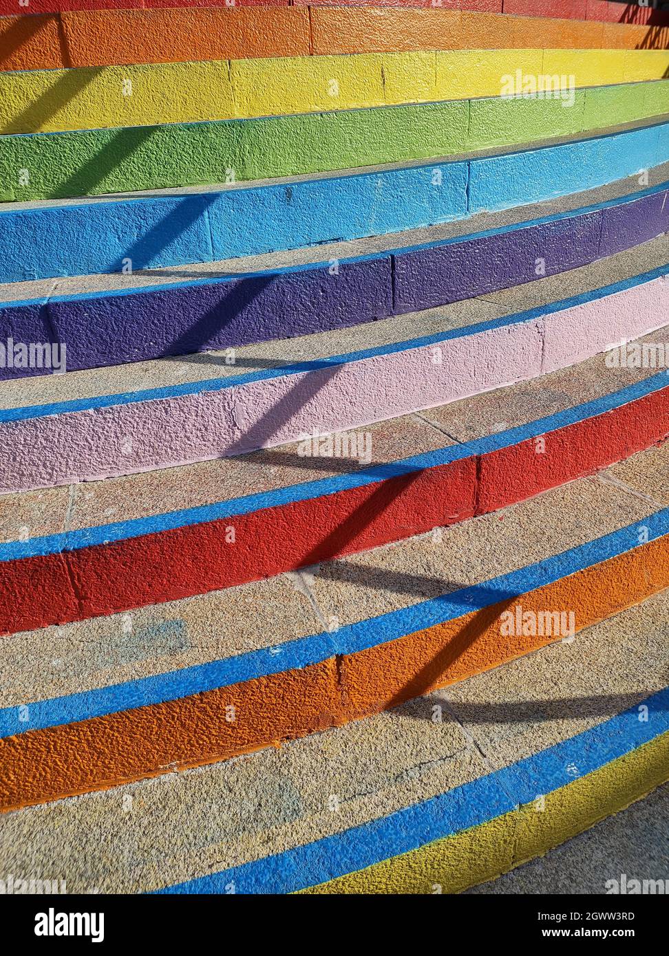 Rainbow Coloured Steps High Resolution Stock Photography and Images - Alamy