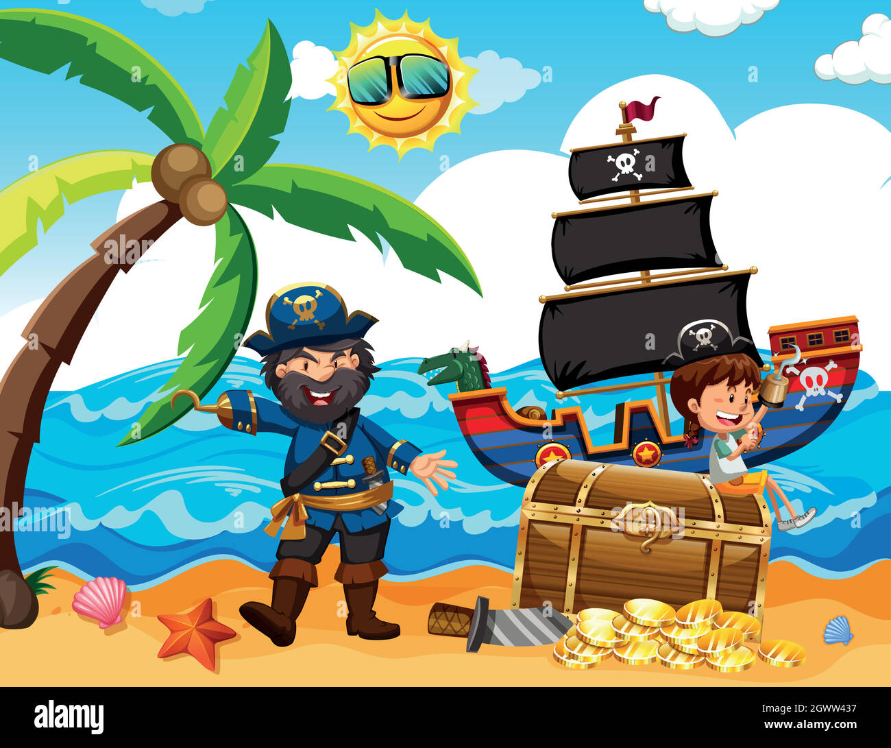 A treasure boat Stock Vector Images - Alamy