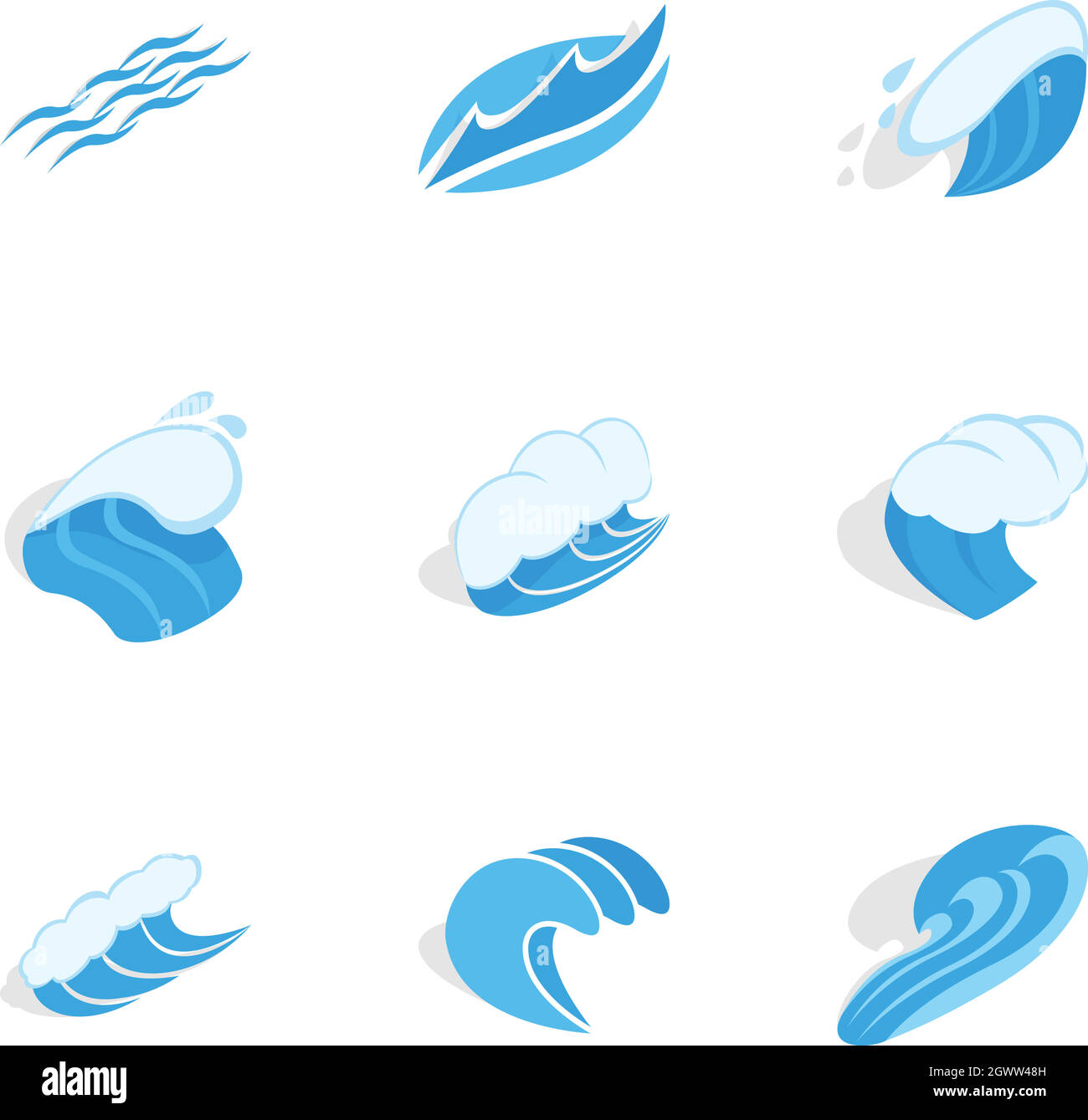 Wave icons, isometric 3d style Stock Vector Image & Art - Alamy