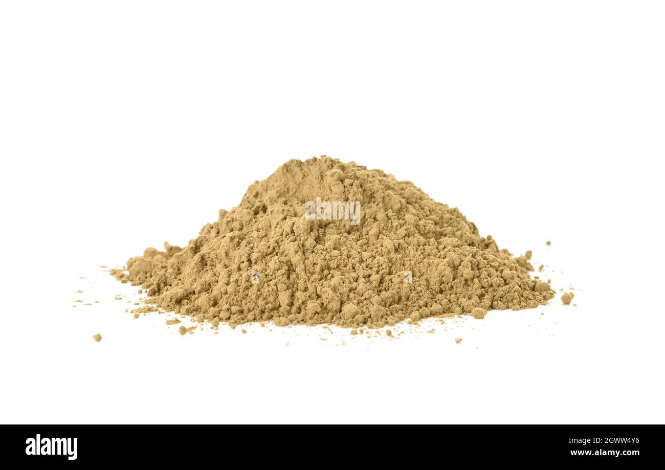 Pile of hojicha powder on white background Stock Photo - Alamy
