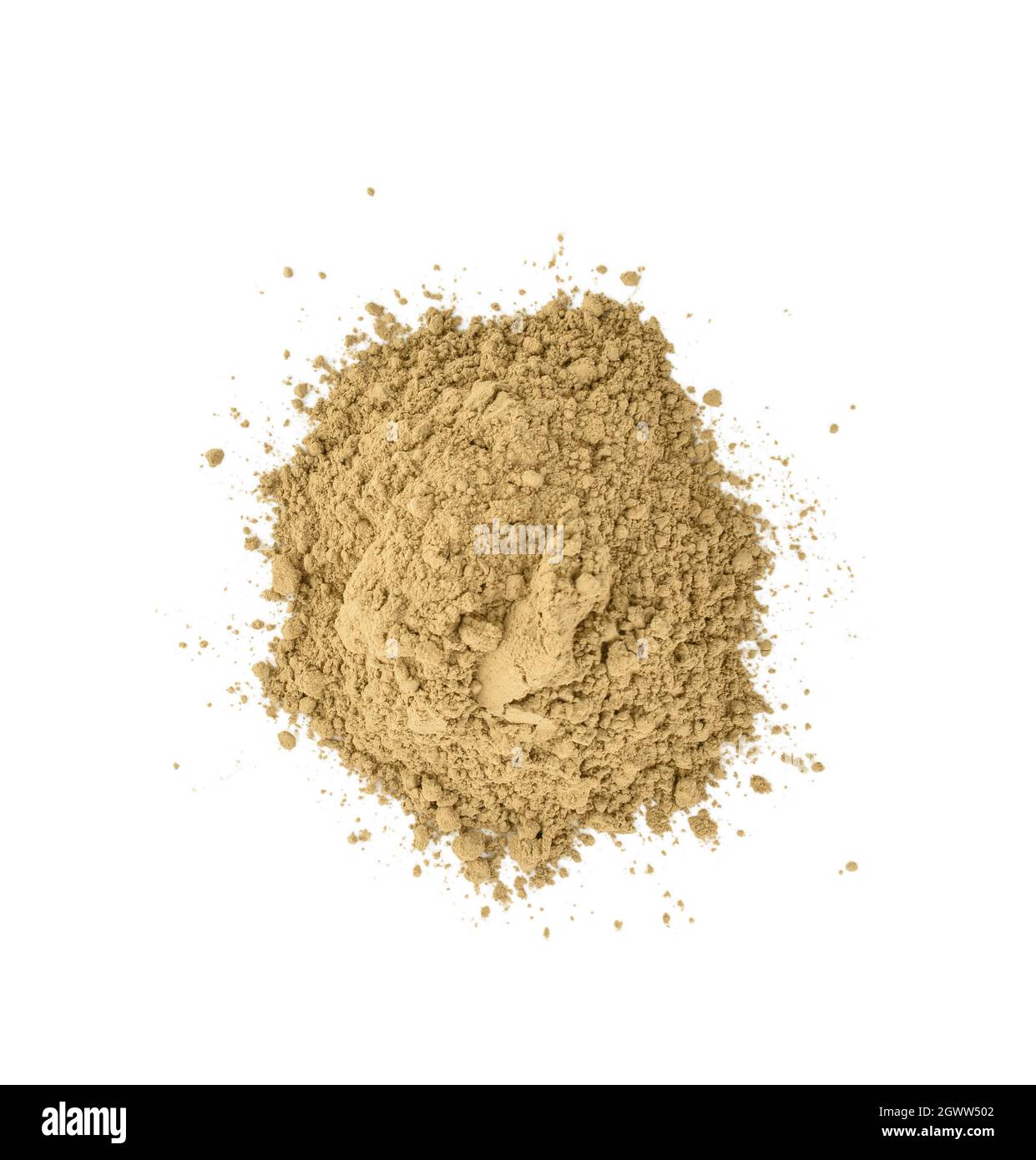 Pile of hojicha powder on white background Stock Photo - Alamy